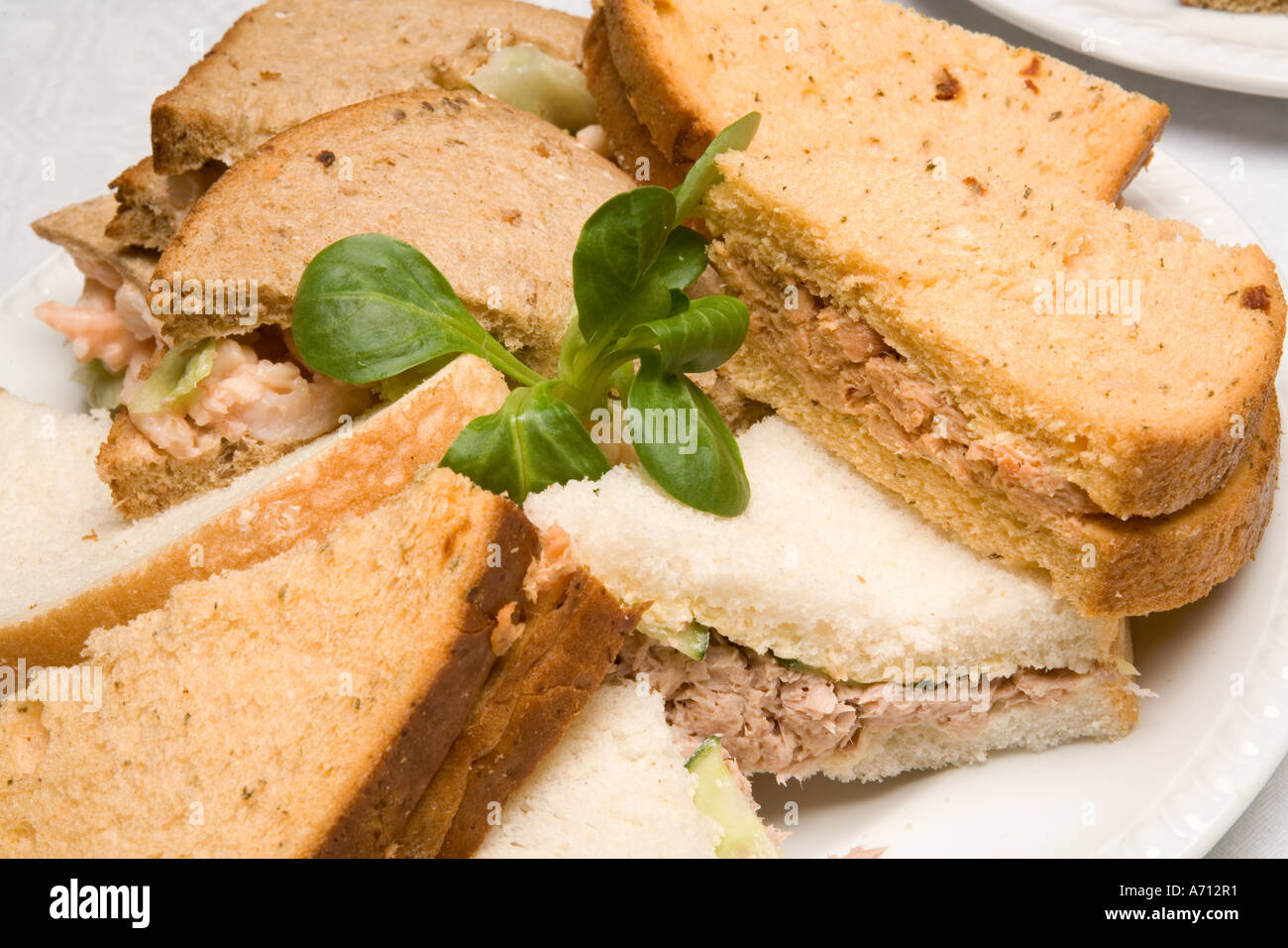 food plate of mixed buffet sandwiches Stock Photo - Alamy