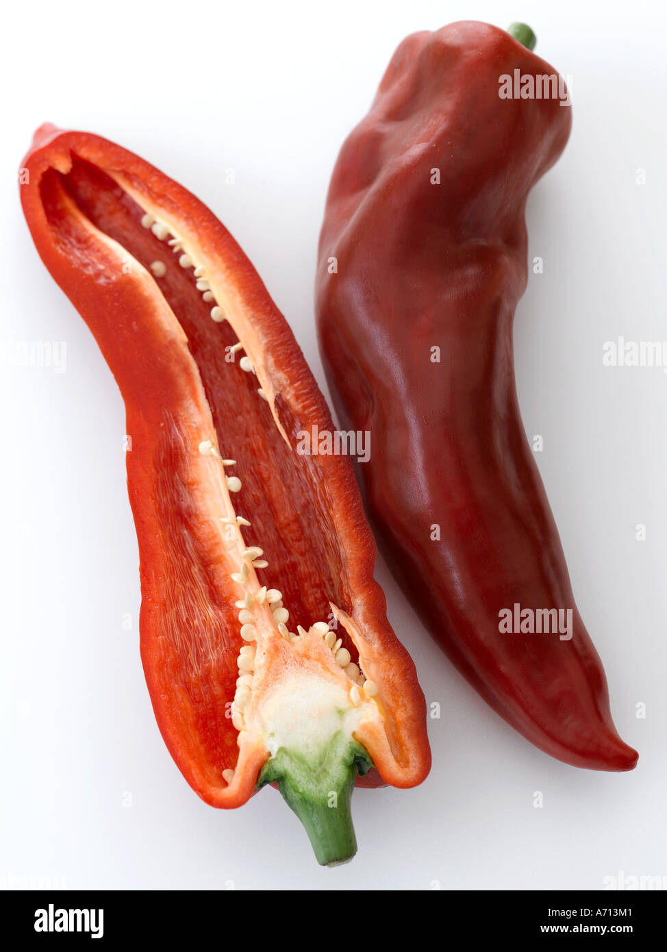 Romano peppers on white background - high end Hasselblad 61mb digital ...
