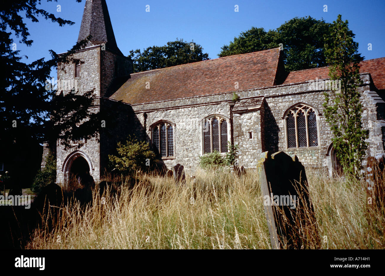 Graves in the churchyard in the most haunted town in England, Pluckley ...