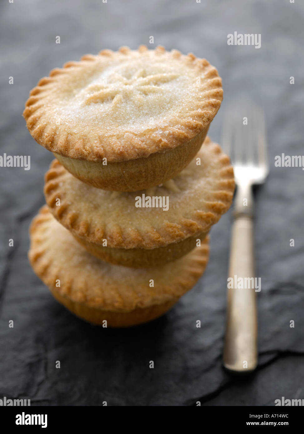 Stack of mince pies and fork - high end Hasselblad 61mb digital image ...