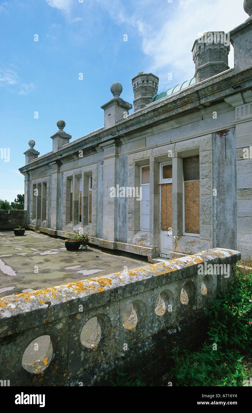Details of the Victorian folly at Durlson Country Park, near Swanage ...
