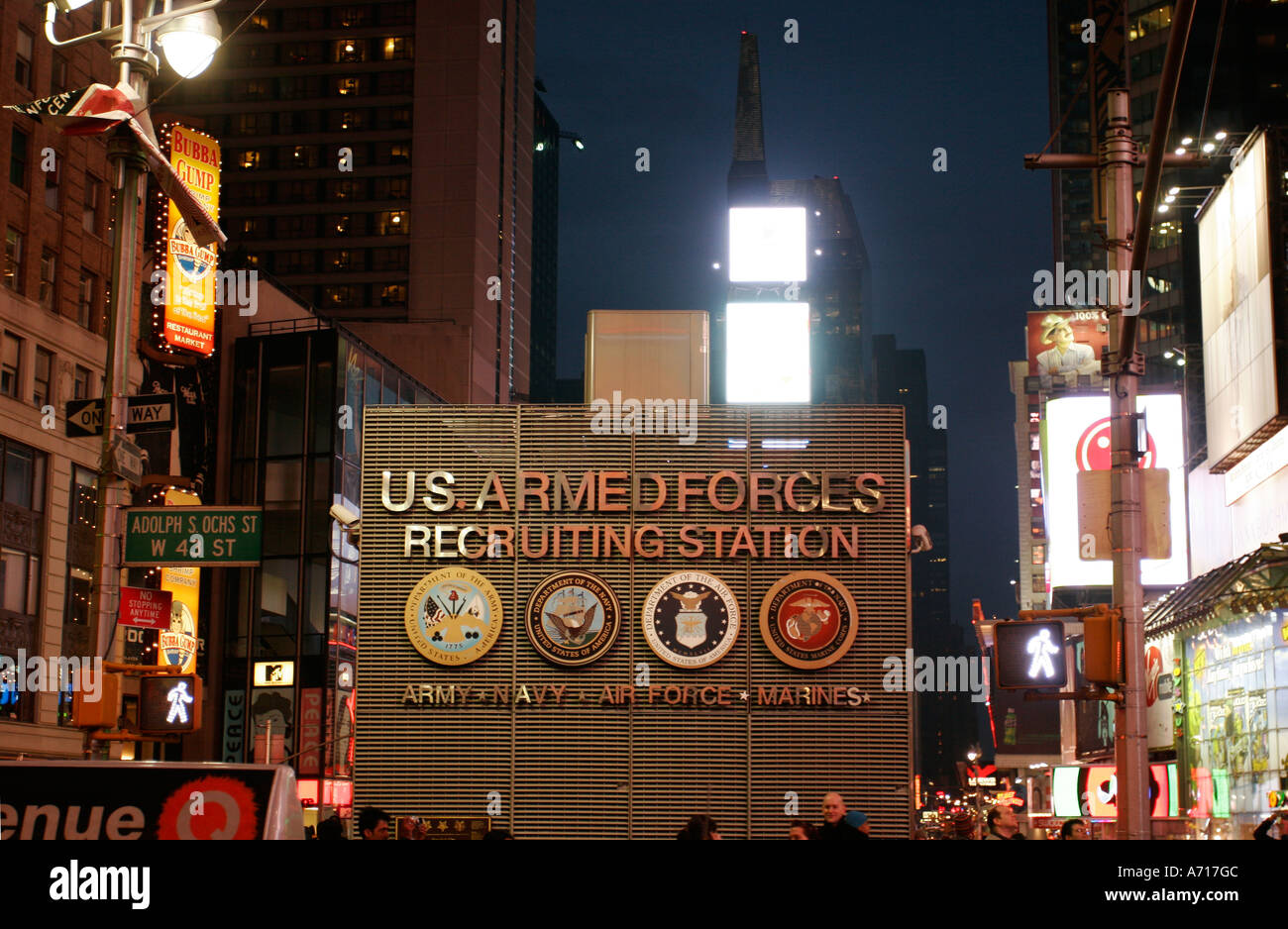 Times Square at night, New York City. United States of America Stock ...