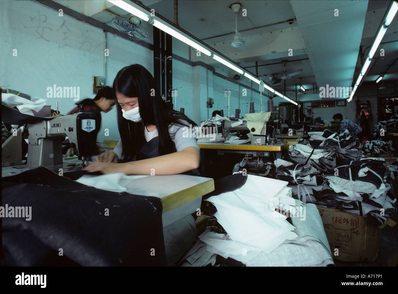 China Hong Kong Woman works in garment sweatshop in New Territories ...
