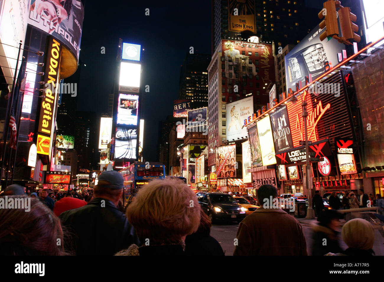 Times Square at night, New York City. United States of America Stock ...