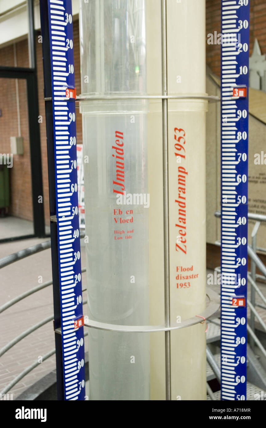 Water meter showing record flood inside Stopera Opera Music Theatre and ...