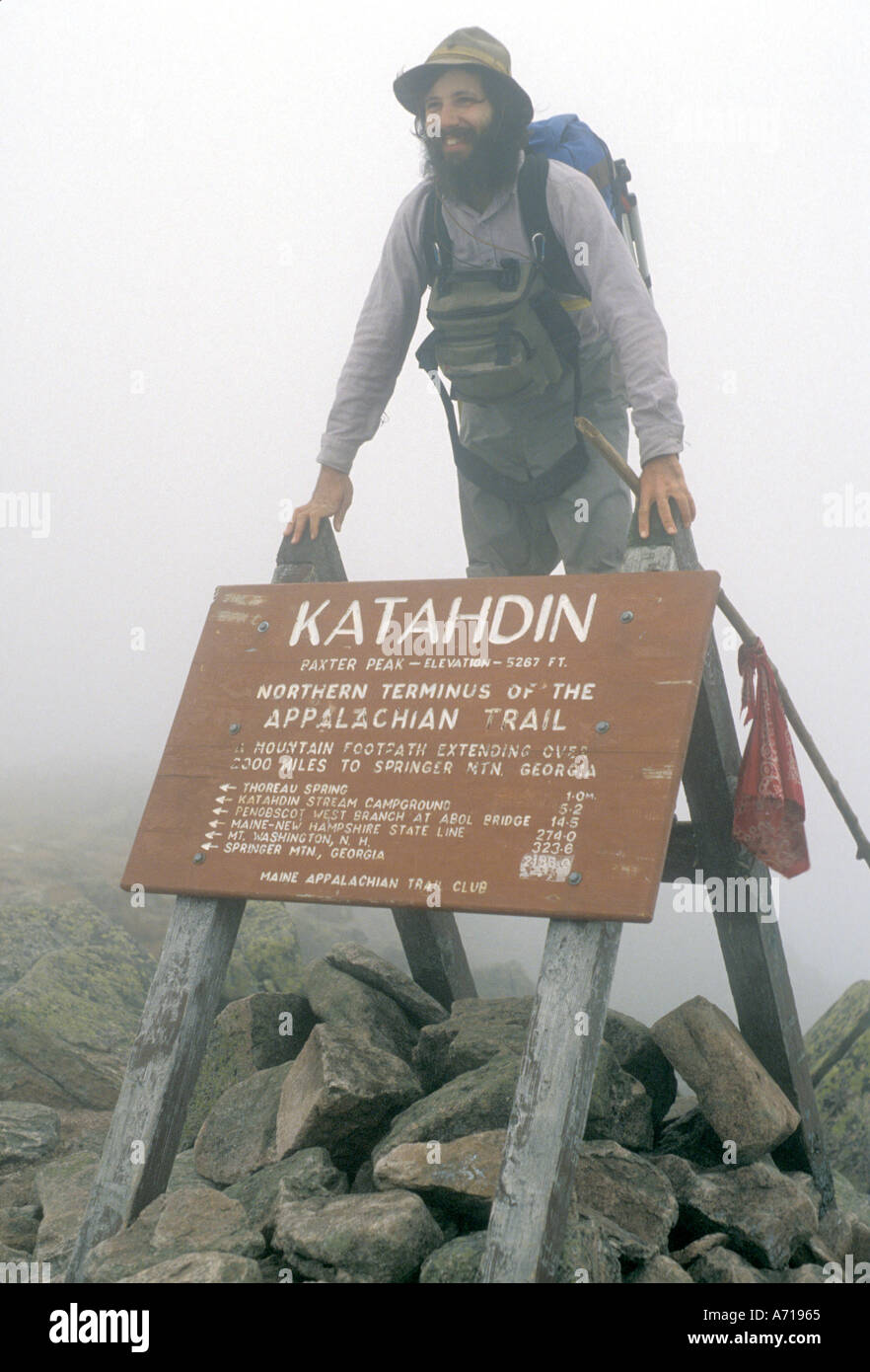 Katahdin summit sign hi-res stock photography and images - Alamy