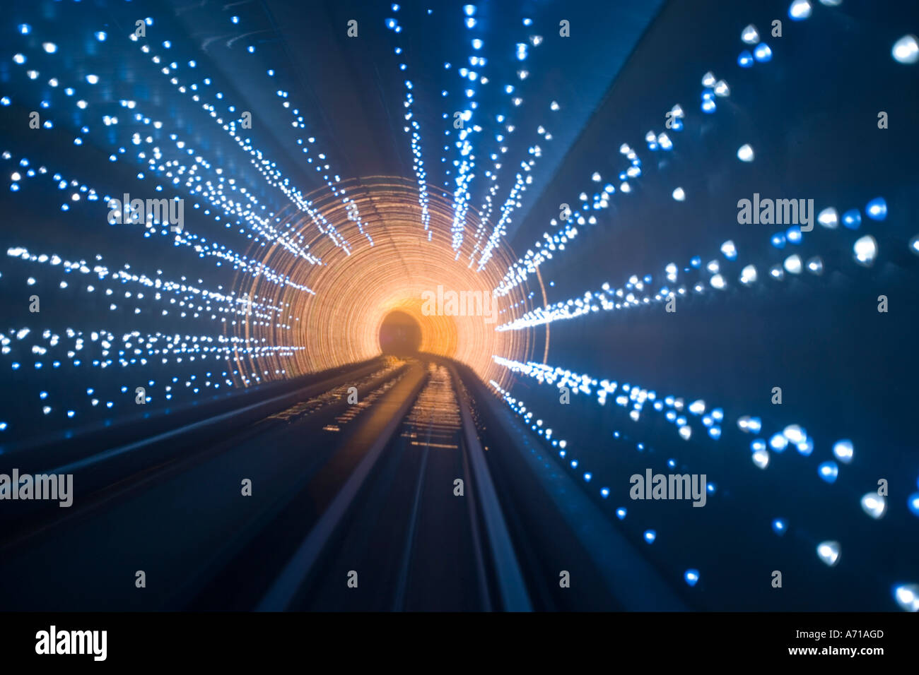 Asia China Shanghai Light rail train tracks inside Bund Sightseeing ...