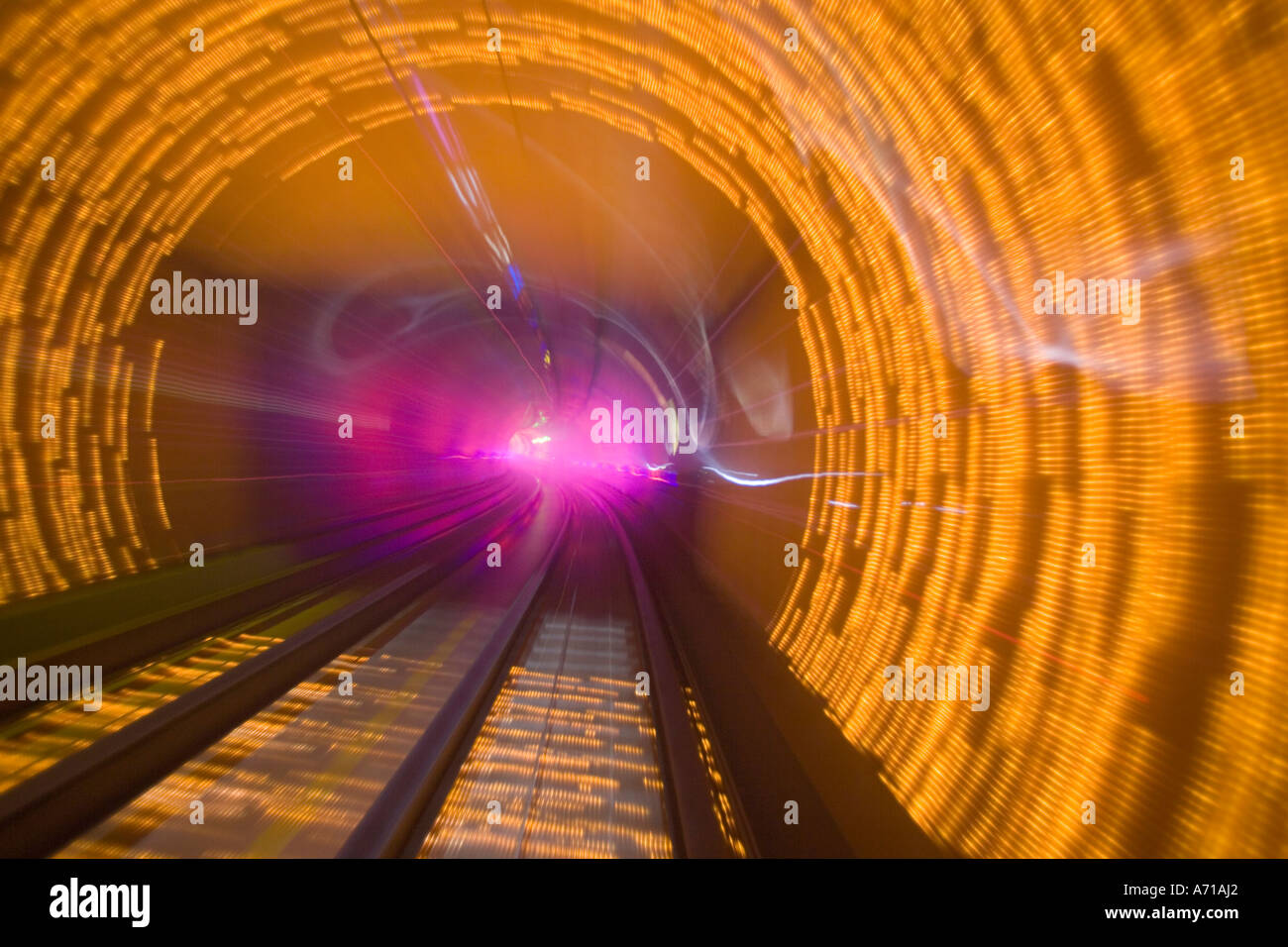 Asia China Shanghai Light rail train tracks inside Bund Sightseeing ...
