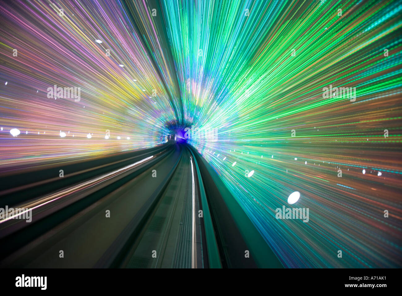 Asia China Shanghai Light rail train tracks inside Bund Sightseeing ...