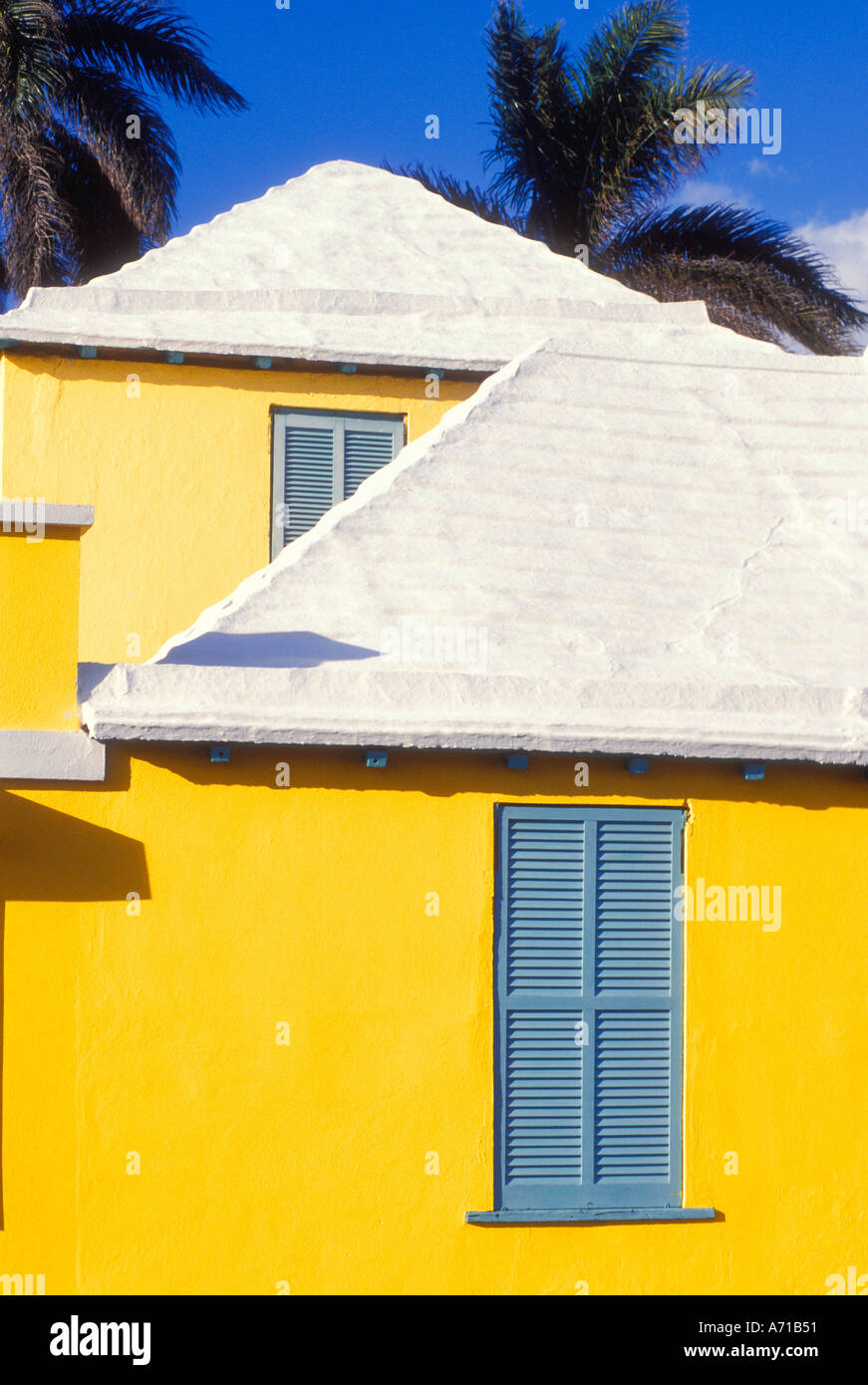 Colorful wall and window in Bermuda Stock Photo - Alamy