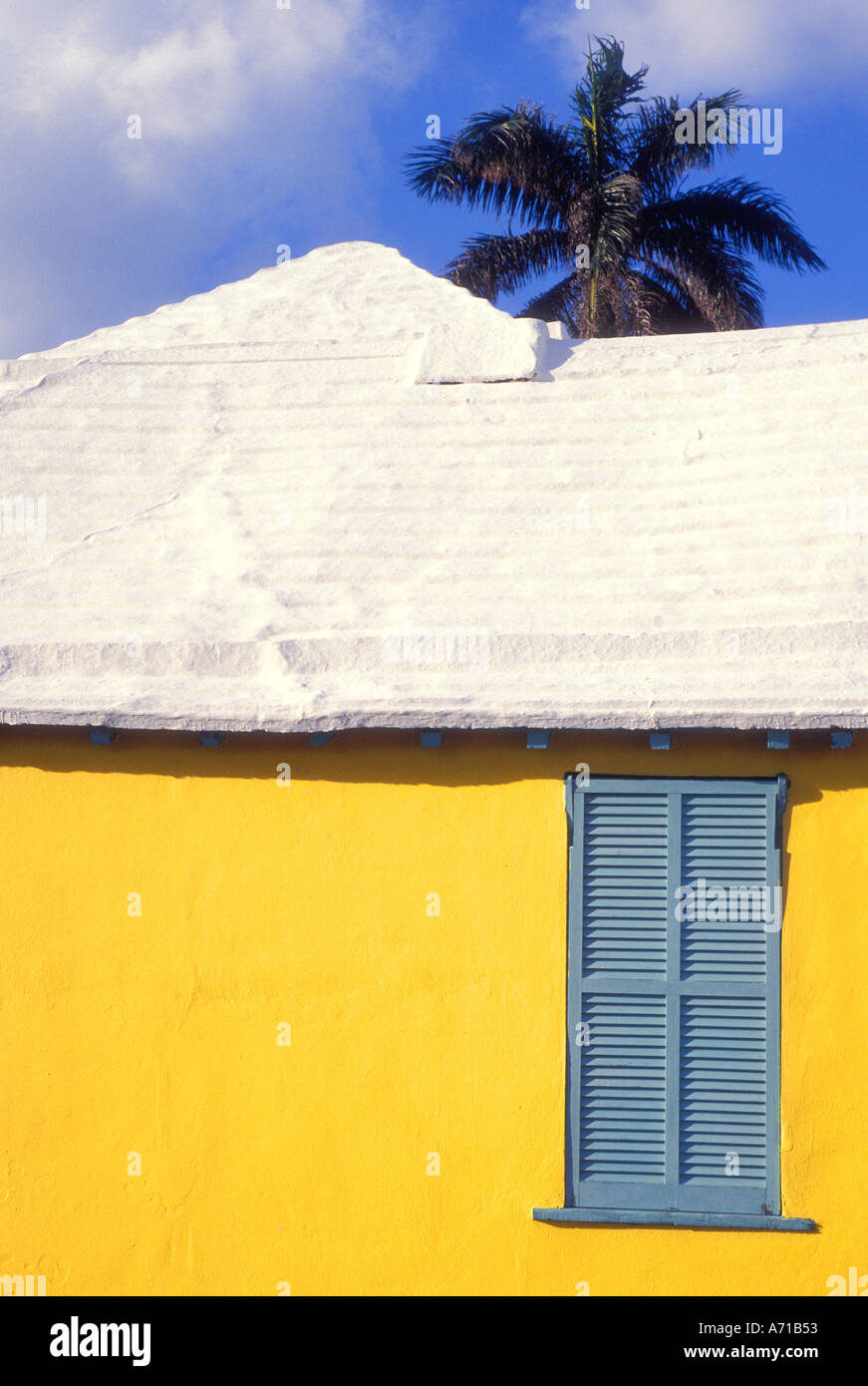 Colorful wall and window in Bermuda Stock Photo - Alamy