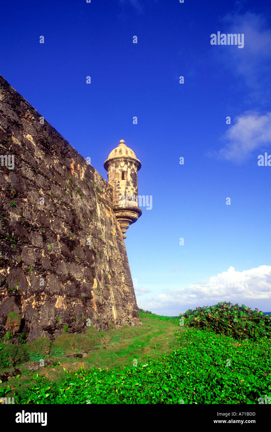 Lookout turret at El Morro fortress in San Juan Puerto Rico Caribbean ...