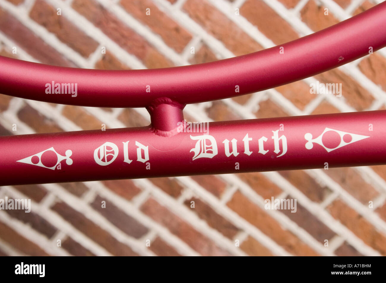 Typical Dutch bicycle parking next to red brick house Haarlem North ...