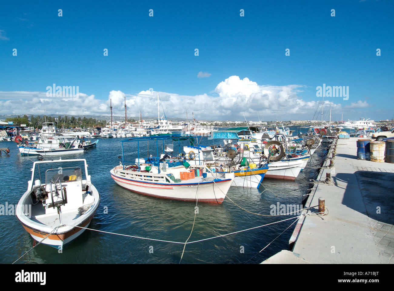 Paphos harbour pafos Cyprus Cypriot Greek Greece Mediterranean south ...