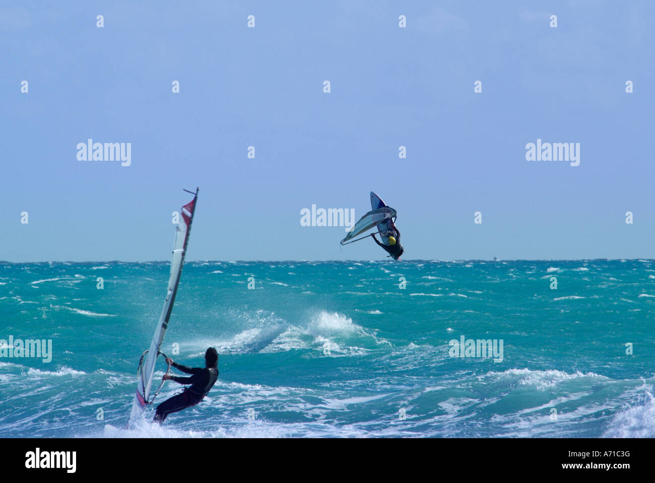 Stunt wind surfer wave jumping hi-res stock photography and images - Alamy