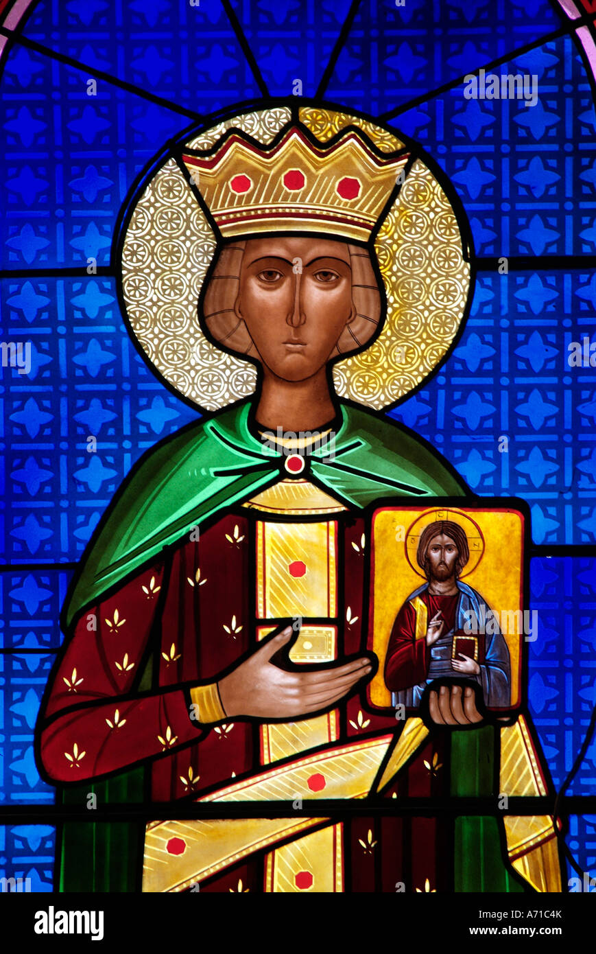 window stained glass monastery monastic Greek orthodox religion ...