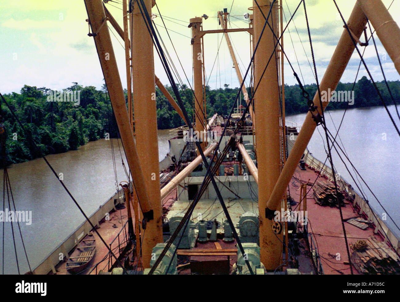 Nigerian freighter up river towards Sapele Stock Photo - Alamy