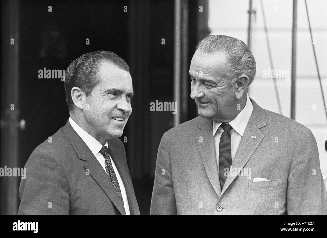 President Richard M Nixon and President Lyndon Baines Johnson at the ...