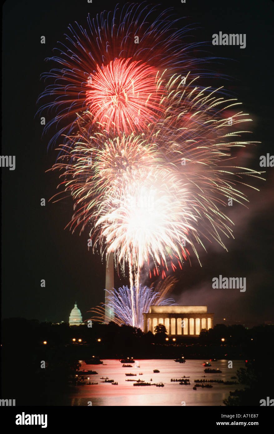 Fourth of July celebration in Washington DC with the US Capitol ...