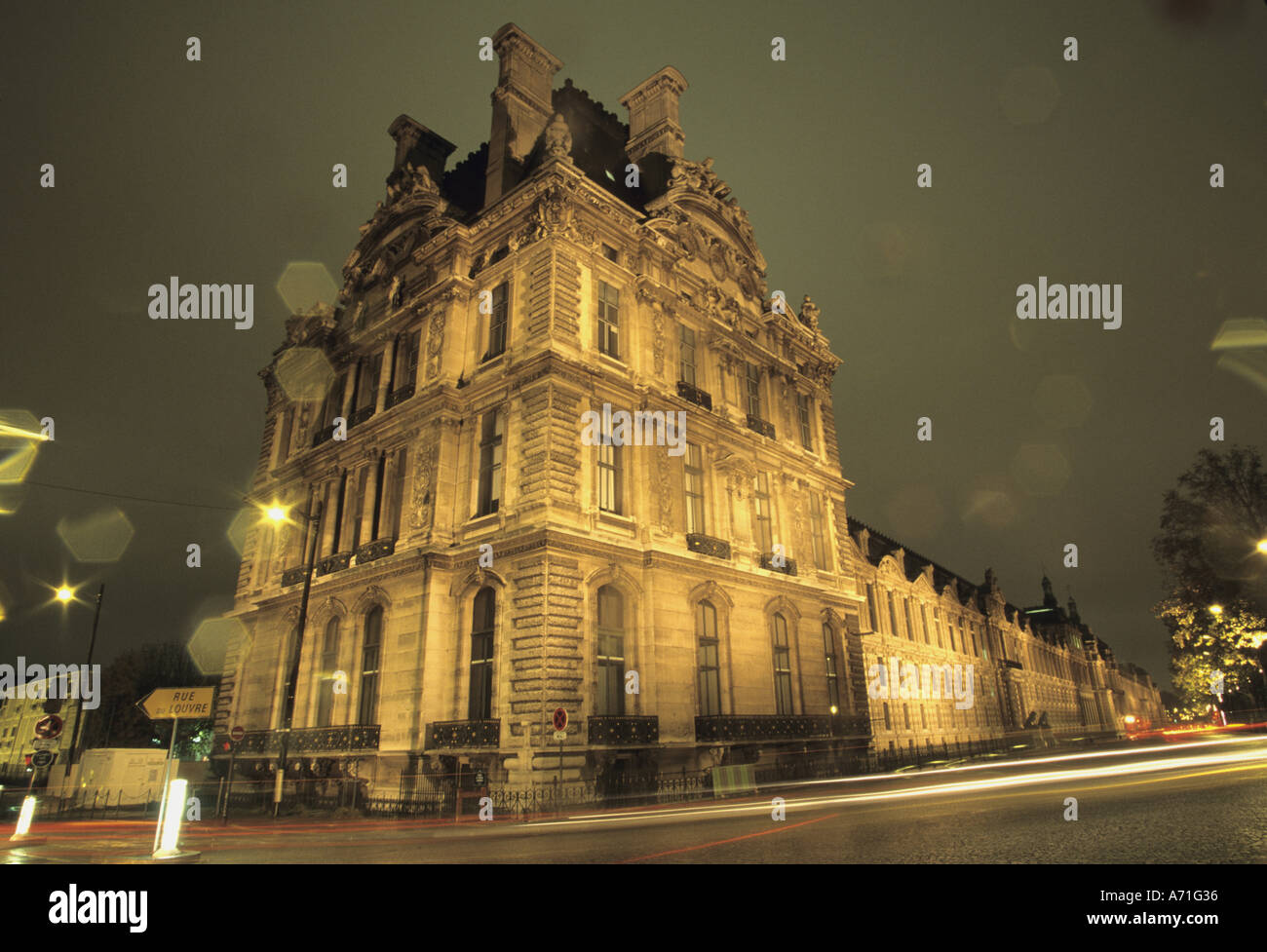 Europe, France, Paris street scene at night Stock Photo - Alamy