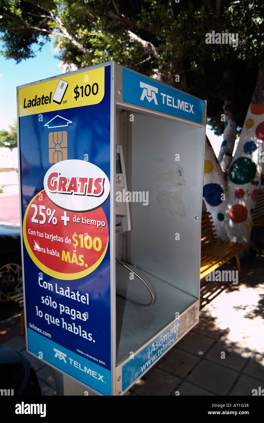 Mexican phone booth in Lapaz Baja California Stock Photo - Alamy