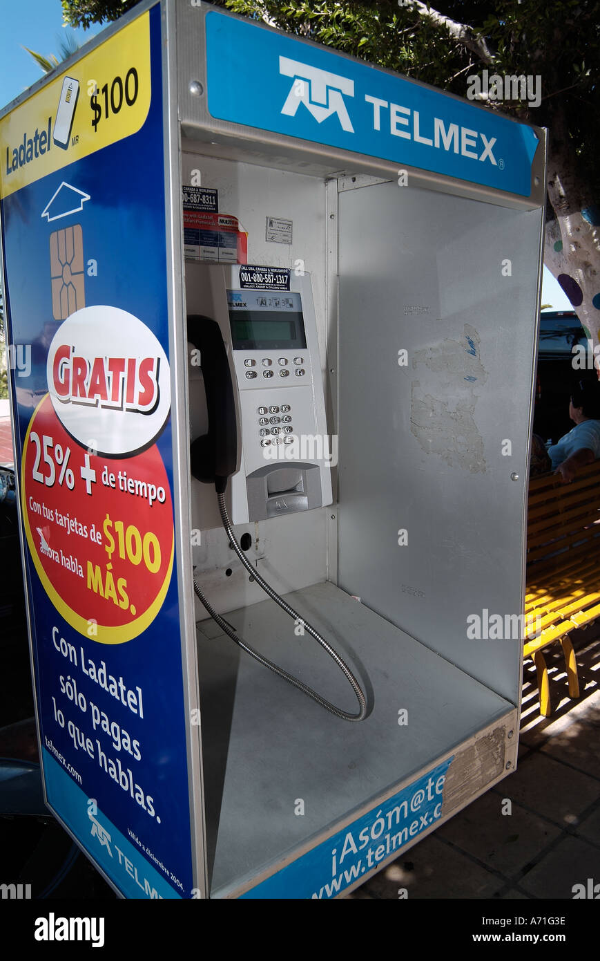 Mexican phone booth in Lapaz Baja California Stock Photo - Alamy