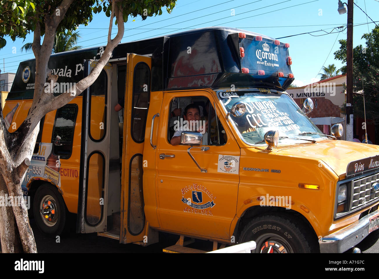 Bus in a street of Lapaz Mexico Stock Photo - Alamy