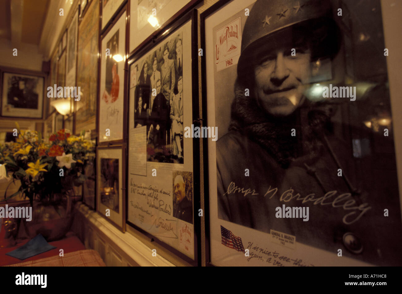 Europe, France, Normandy WWII pictures in bar Stock Photo - Alamy