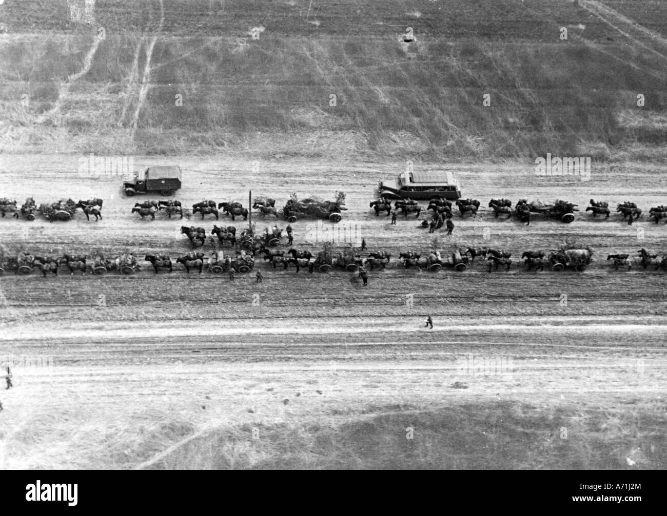 events, Second World War / WWII, Russia 1941, German horse-drawn field ...