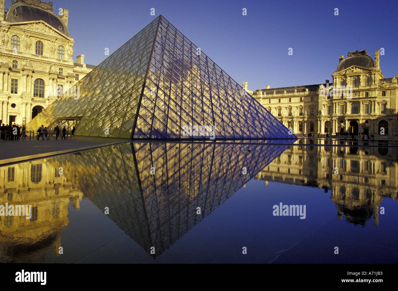 FRANCE, Paris Reflection, Pyramid. The Louvre Stock Photo - Alamy