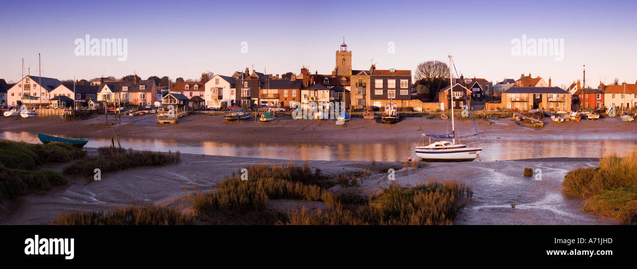Low tide at Wivenhoe on River Colne near Colchester in Essex England UK ...