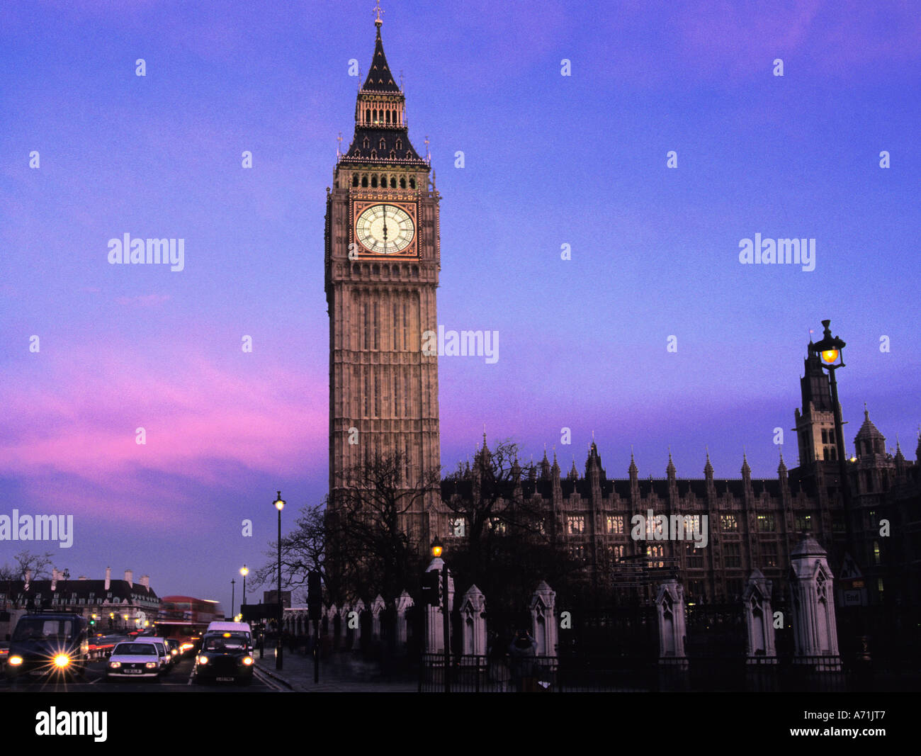 London, England Big Ben clock tower. Clock face. Houses of Parliament ...