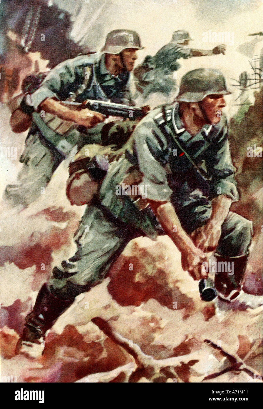 National Socialism, fine arts, painting, series "Army NCOs", picture ...