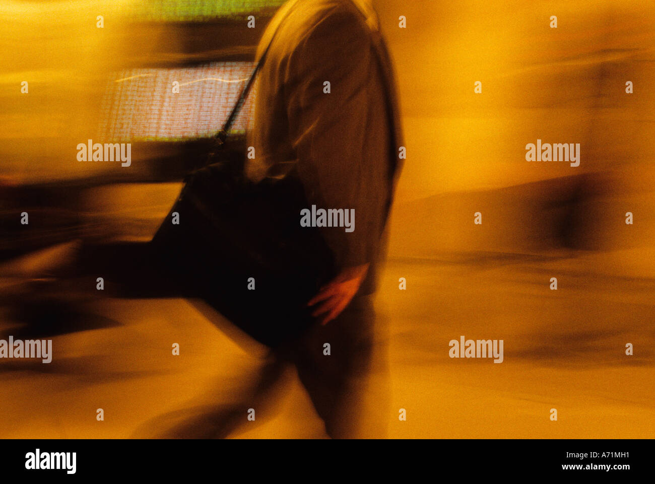 New York City Grand Central Station adult man rushing to work with a ...