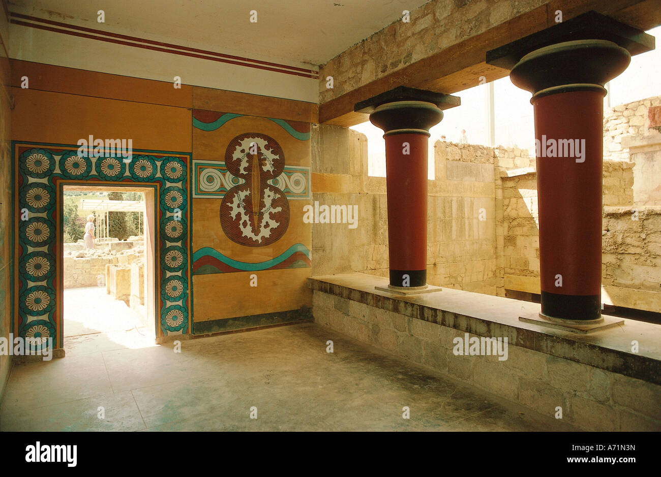 geography / travel, Greece, Crete, Knossos, Minos' palace, Minos, 16th ...