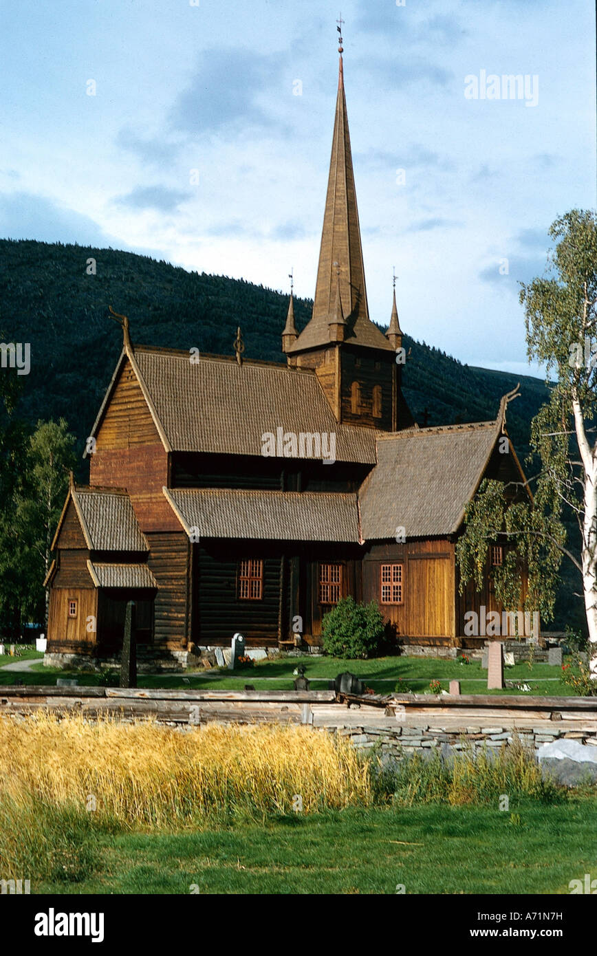 geography / travel, Norway, Lom, stave church, built in late 12th ...