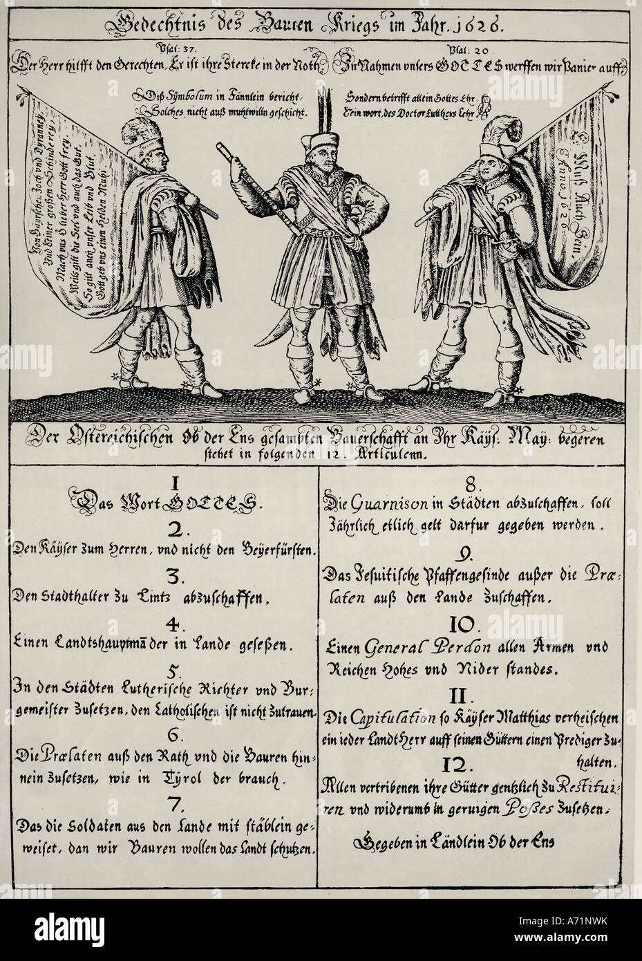 events, Thirty Years War 1618 - 1648, peasants revolt, Austria above ...