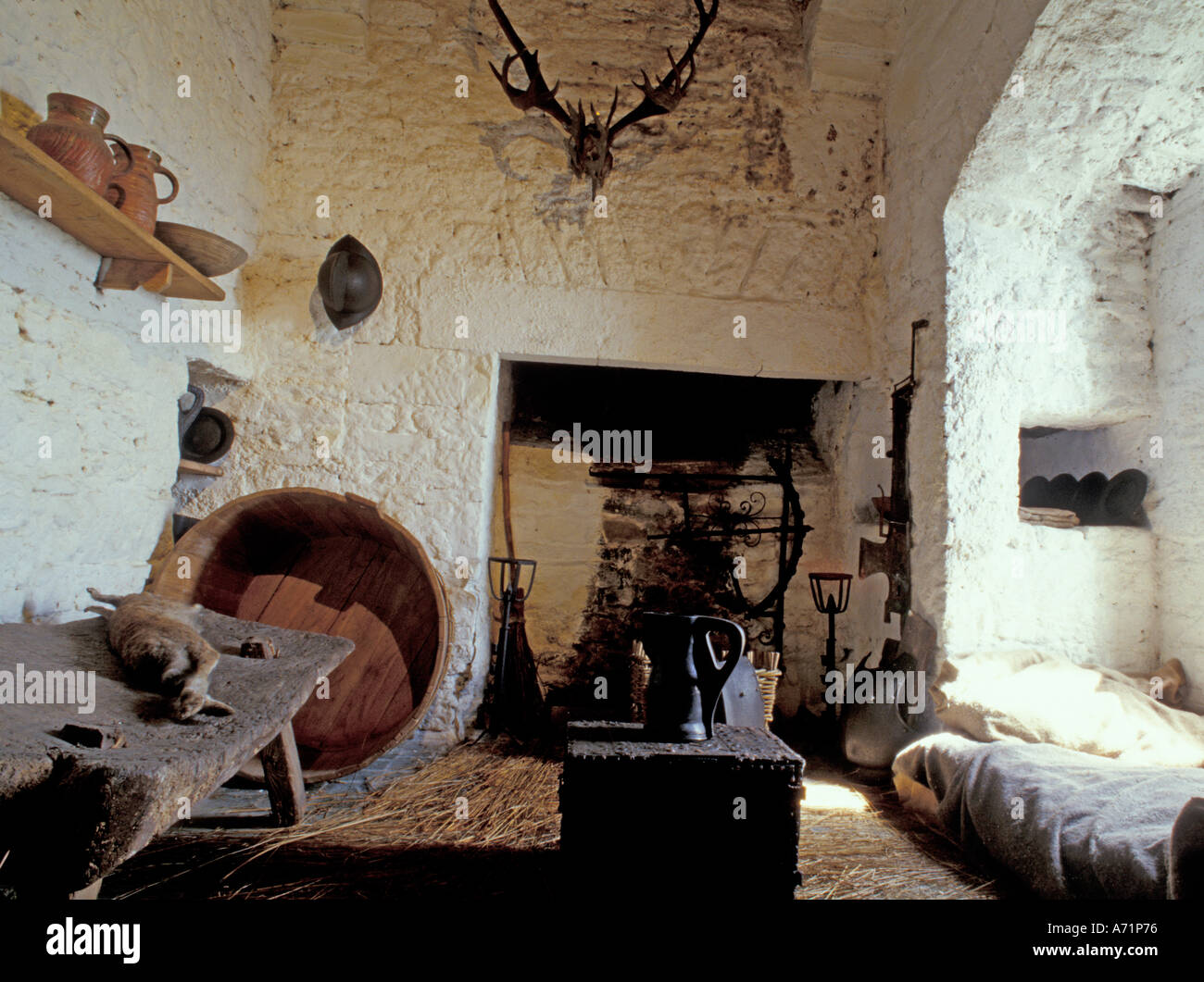 UK, Ireland, County Clare, Bunratty Castle, servants quarters Stock ...