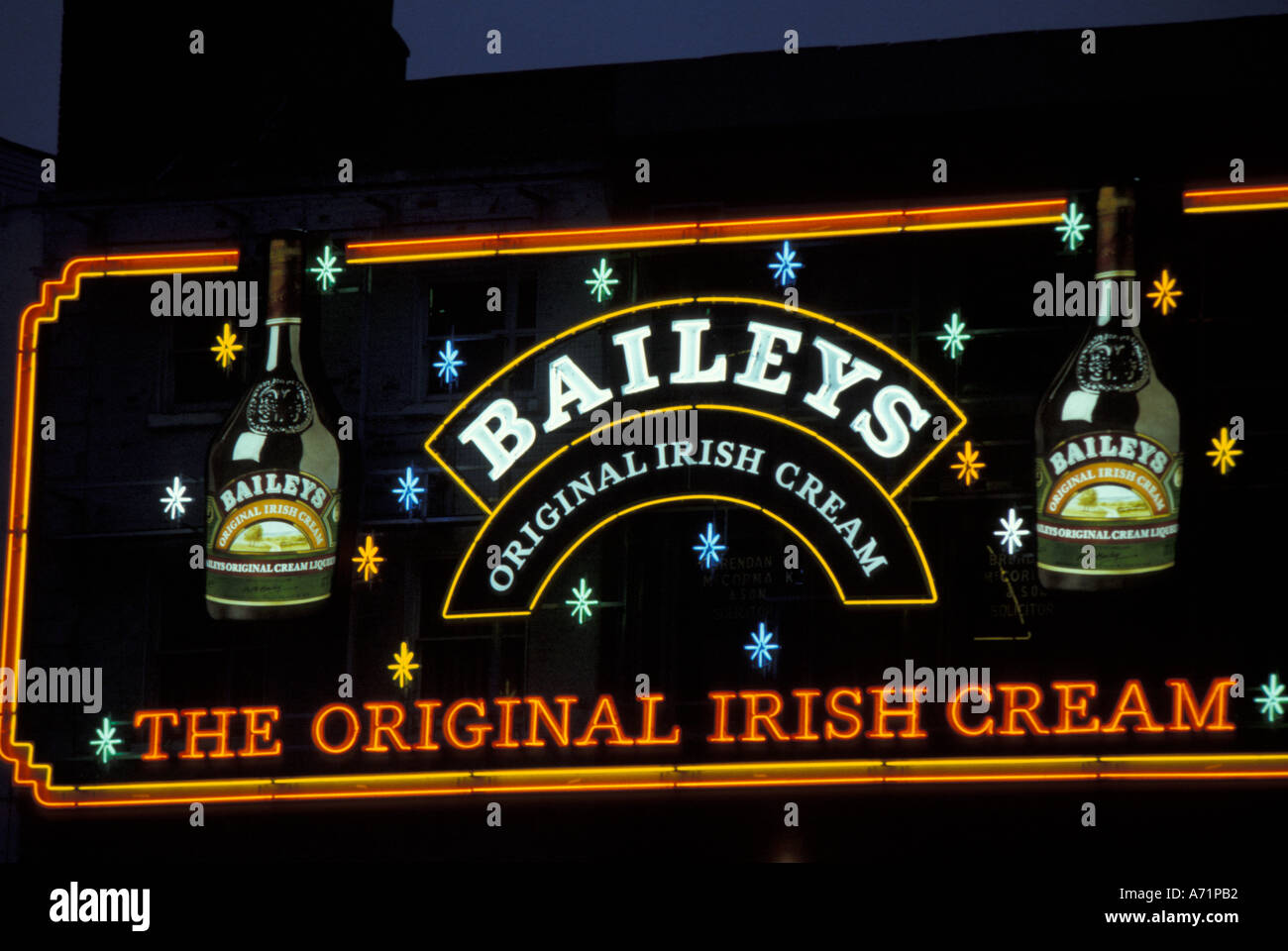 EUROPE, Ireland, Dublin Neon Bailey's Sign Stock Photo - Alamy