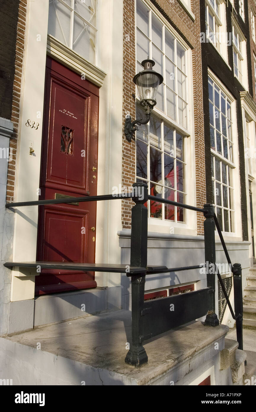 Traditional stair house entrance in Amsterdam Netherlands Holland Stock ...
