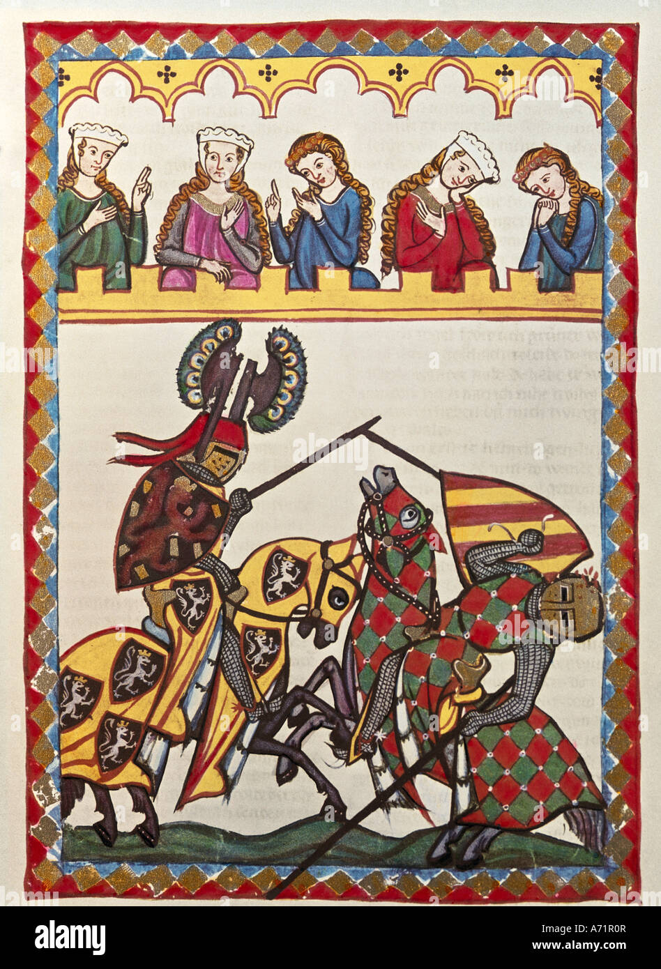 fine arts, middle ages, Gothic, illumination, Codex Manesse, Zurich ...
