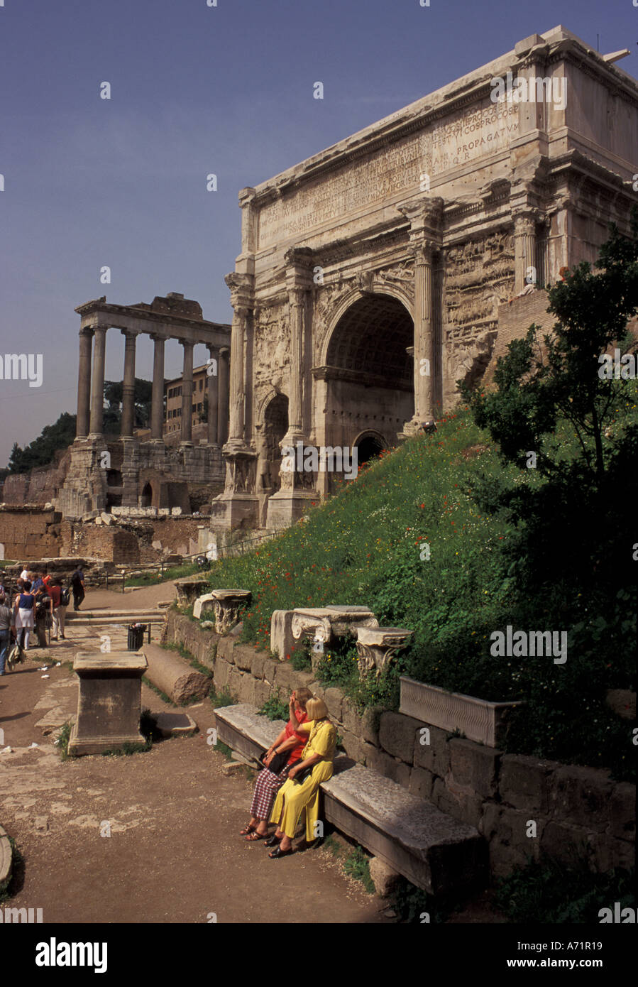 Italy, Rome. The Roman Forum. Arch of Septimius Severus Stock Photo - Alamy