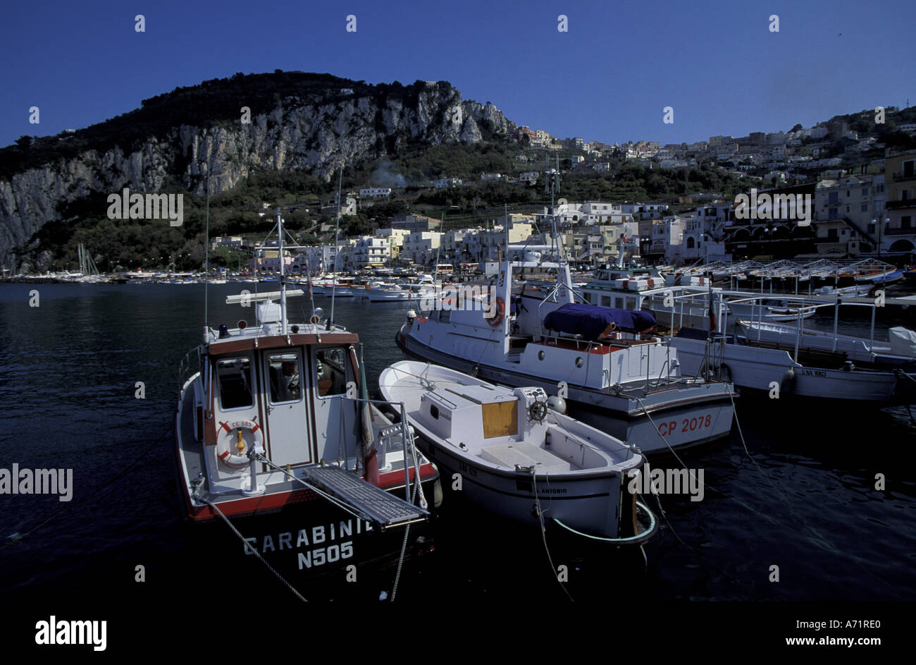 Europe, Italy, Capri. Capri Harbor Stock Photo - Alamy