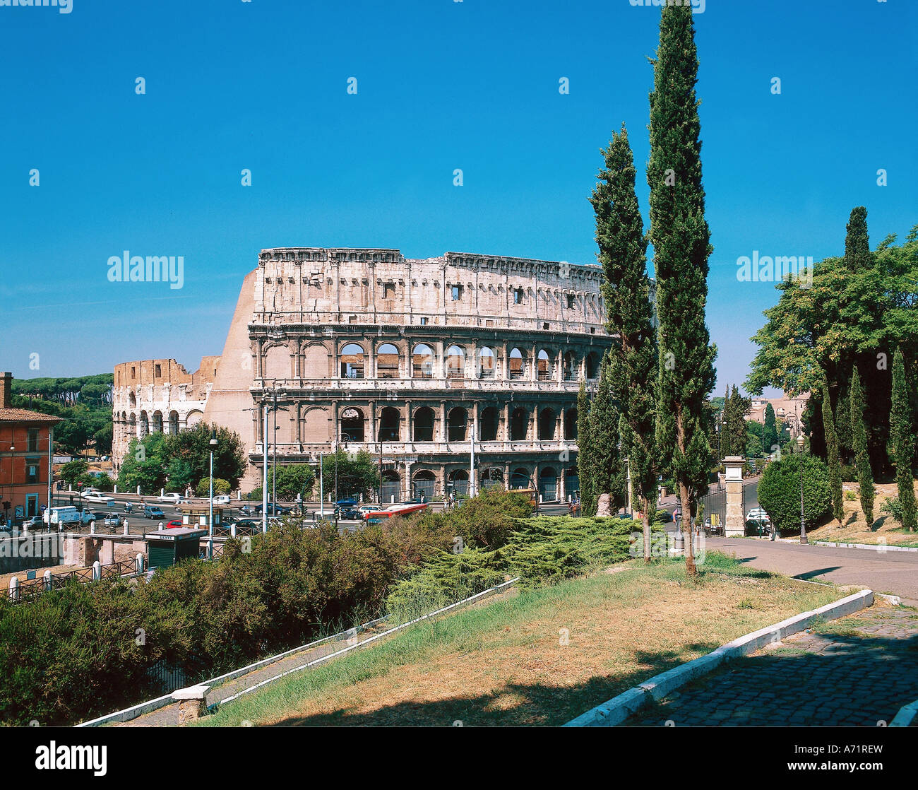 Kolosseum amphitheatrum flavium 79 ad of emperor vespasian opened hi ...