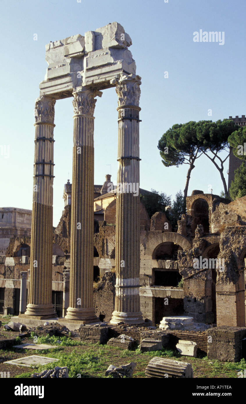 Italy, Rome Columns in Roman Forum Stock Photo - Alamy