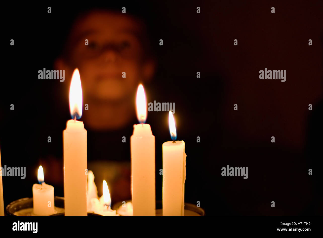 Head and shoulders colour portrait of small boy aged four in ...