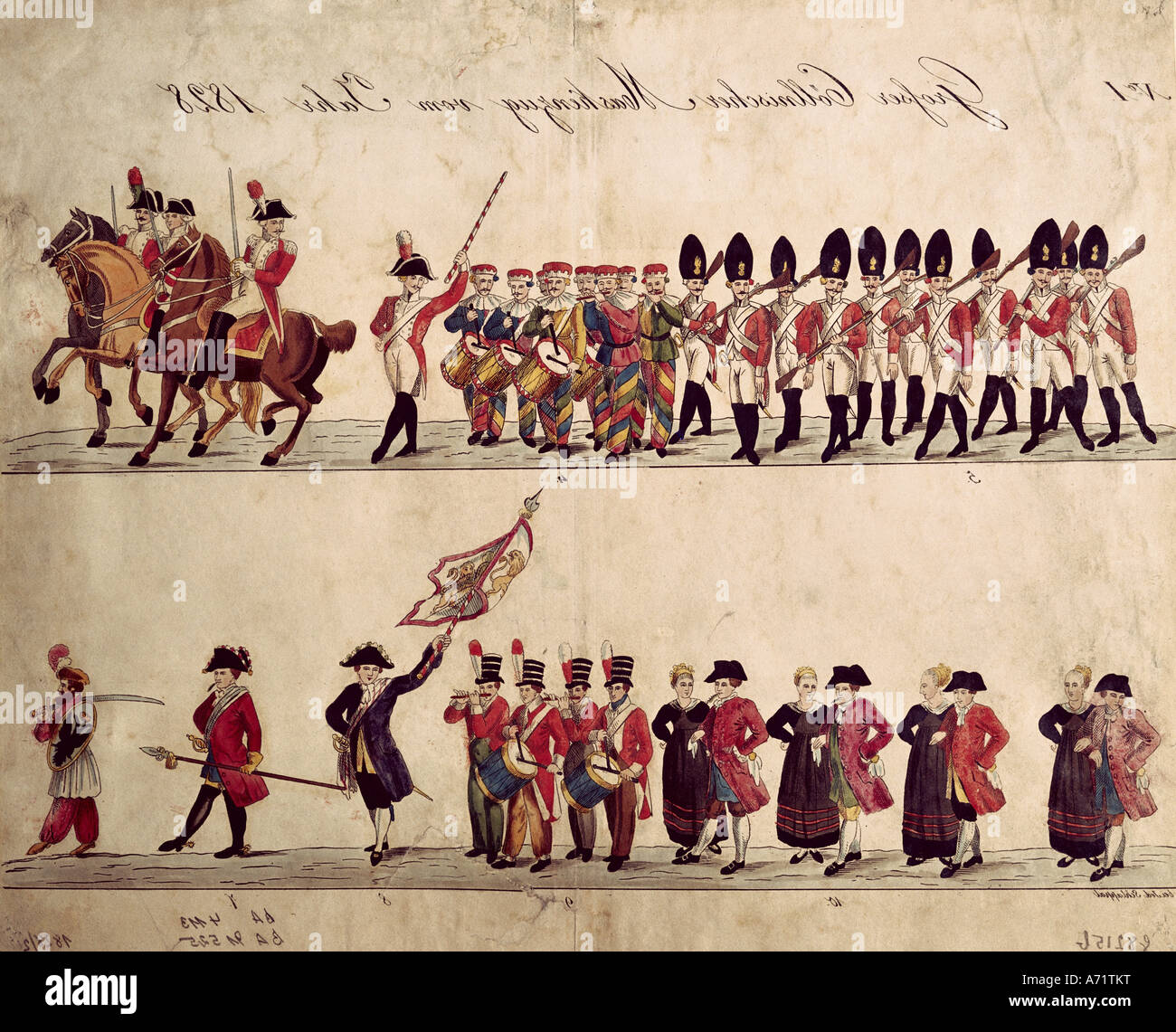 festivity, carnival, Cologne, grand procession, 1828 Stock Photo - Alamy