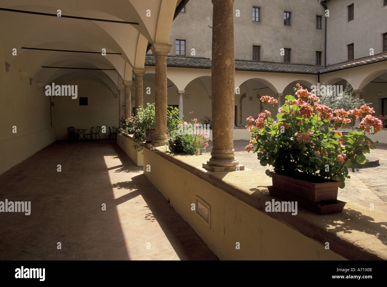 Europe, Italy, Pienza. Detail of Palazzo Piccolomini Stock Photo - Alamy