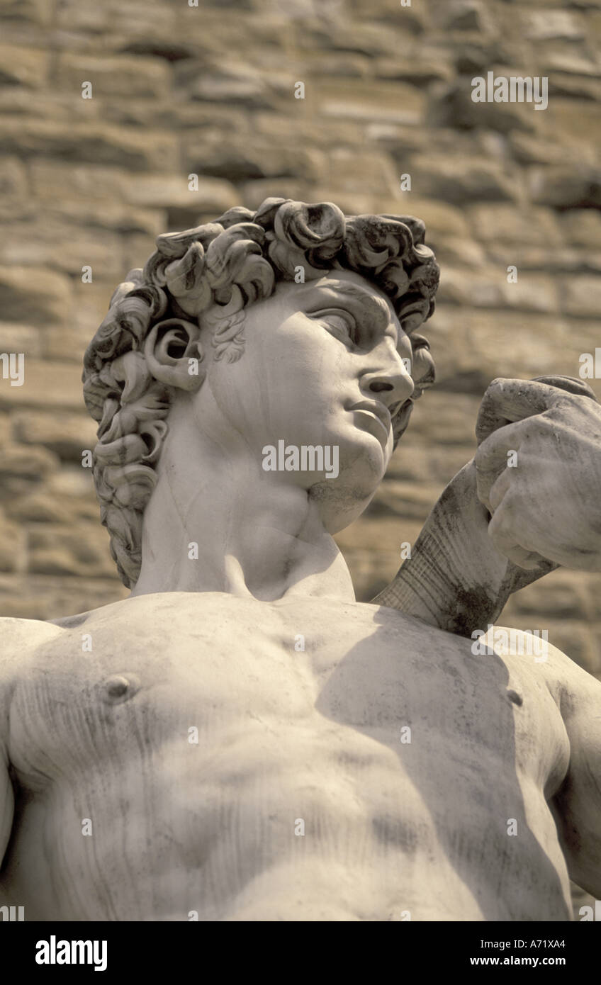 Europe, Italy, Tuscany, Florence, Statue of David, Piazza della ...