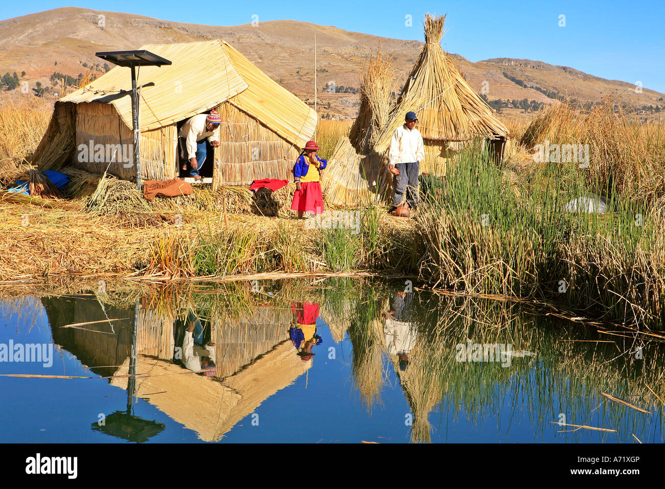 Uros Floating Islands Puno Peru Stock Photo - Alamy